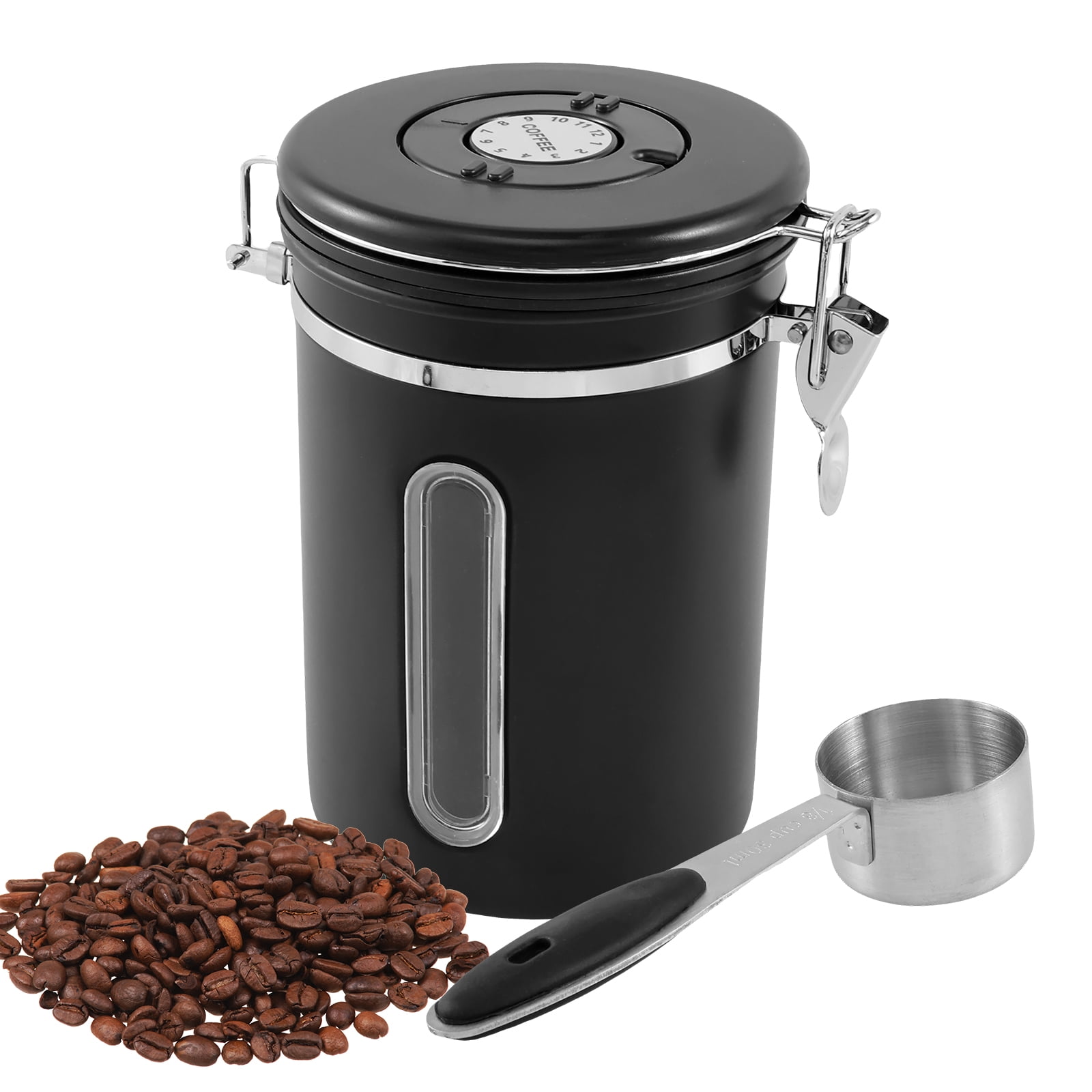 Coffee Canister 1.8L Stainless Steel Canisters Good Sealing Airtight ...
