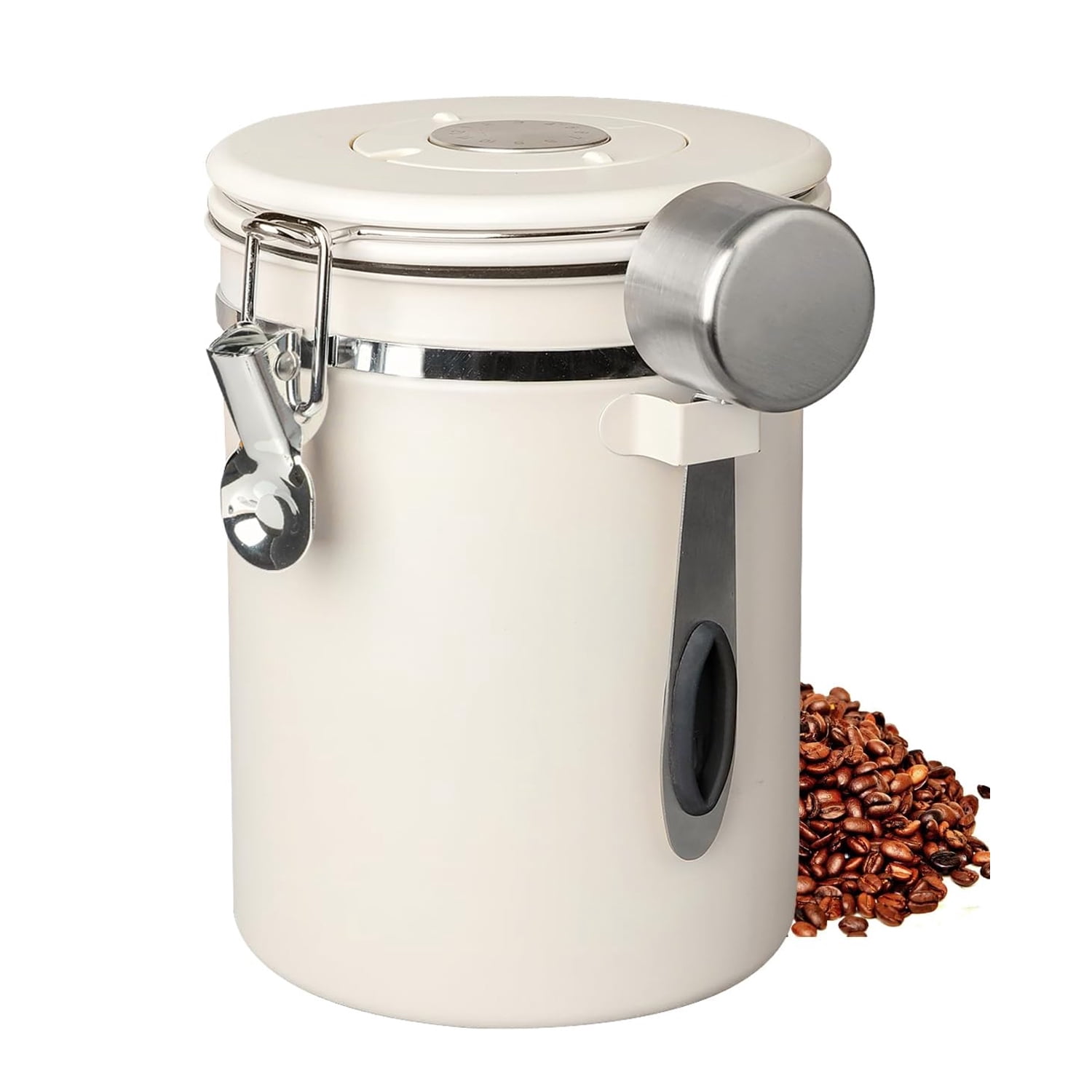 Coffee Canister with Airtight Lid, 22oz Stainless Steel Air Tight Lid ...