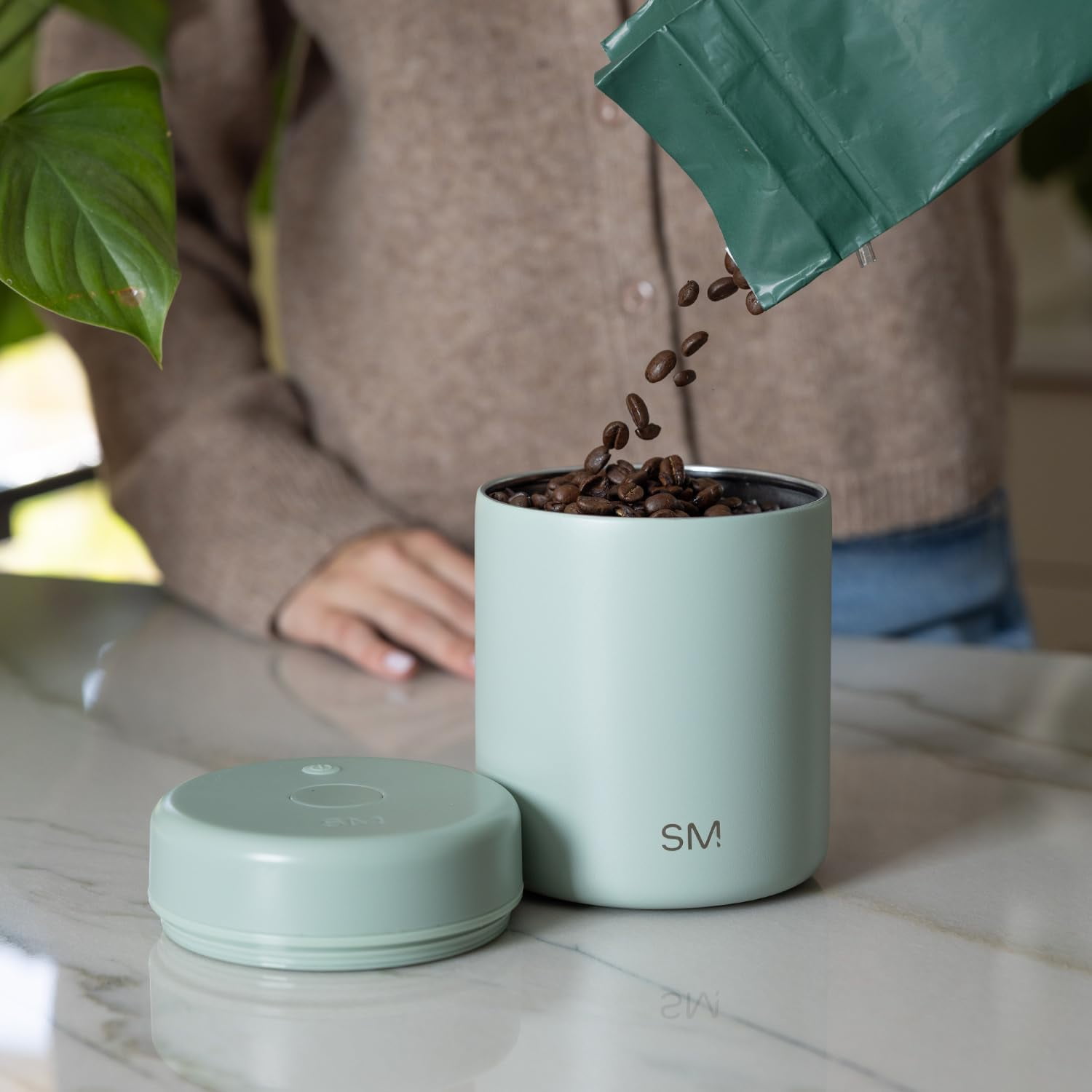 Coffee Canister | Airtight Vacuum Seal with Auto-Reseal Technology ...