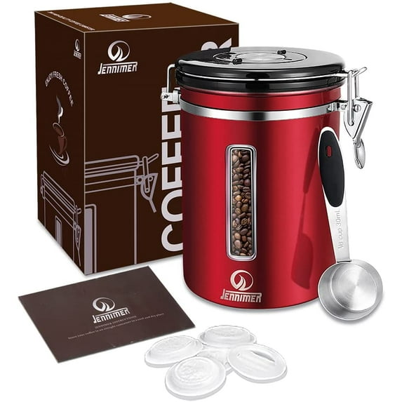 Coffee Canister - Large, Stainless Steel Airtight Coffee Containers ...