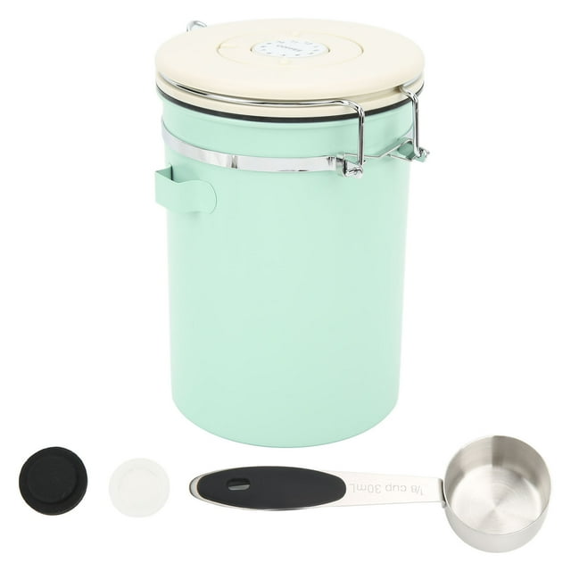 Coffee Canister Mint Green Food Grade Stainless Steel Airtight Coffee ...