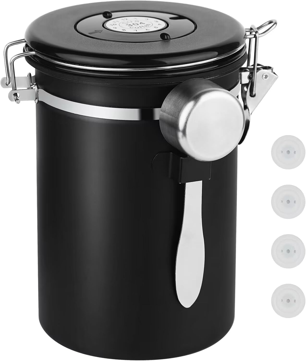 Coffee Canister Storage Container - 22OZ Stainless Steel Airtight ...
