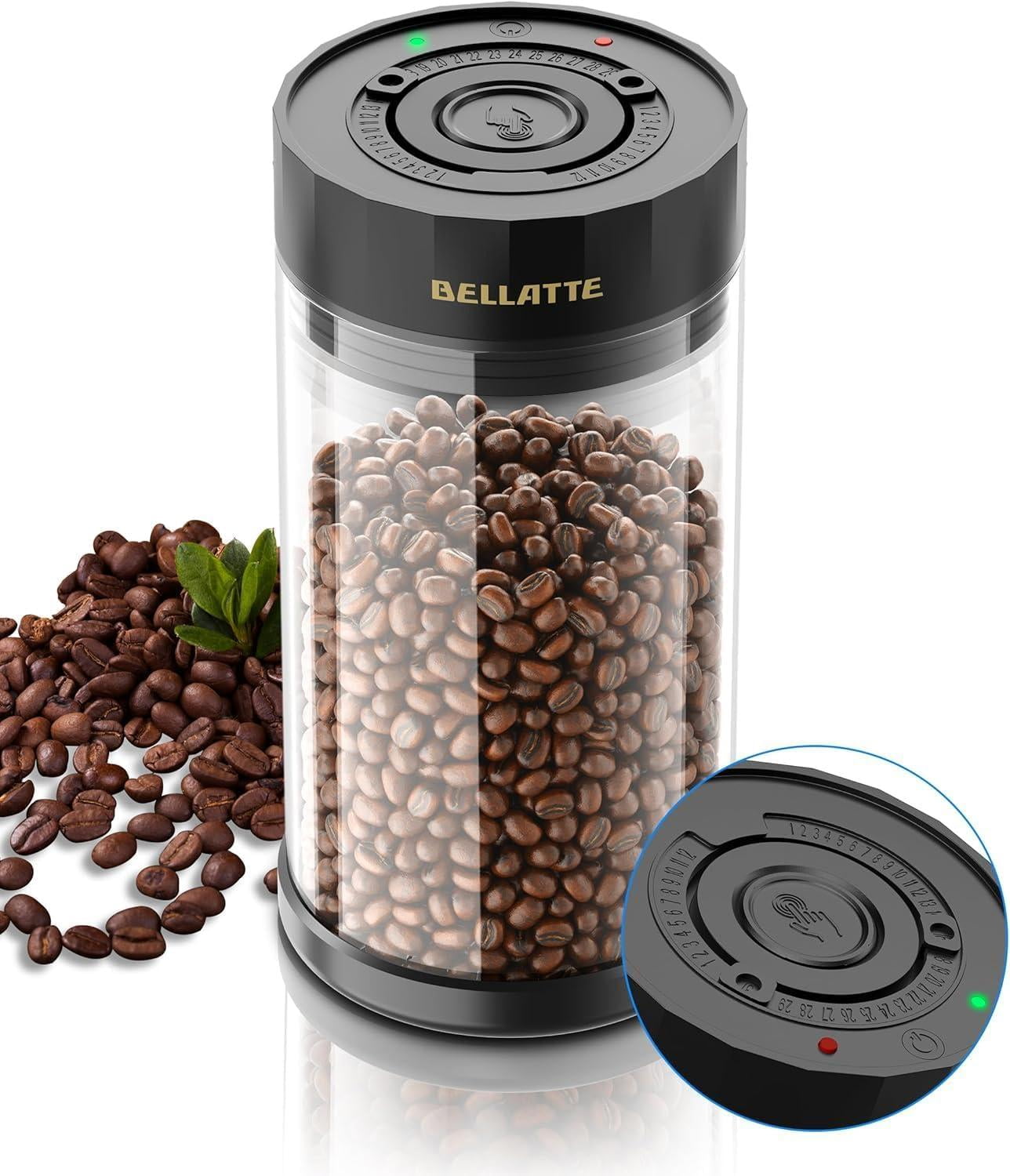 Coffee Canister, Vacuum Coffee Container, 1.2L Airtight Coffee Storage ...