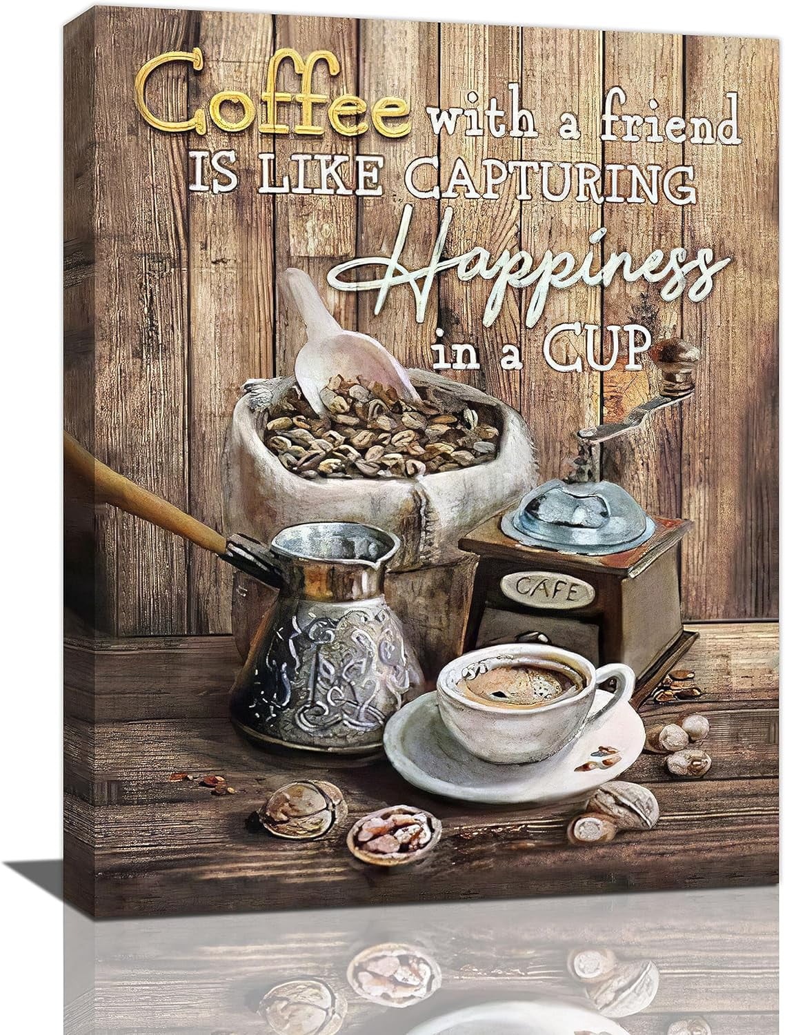 Coffee Canvas Wall Art Coffee Theme Pictures Wall Decor Prints Framed Modern Rustic Coffee ...