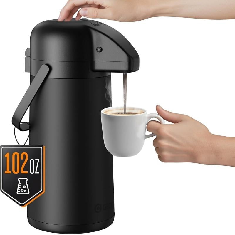 Coffee Carafe 102 OZ/3L - Thermal Dispenser with Pump - Insulated ...