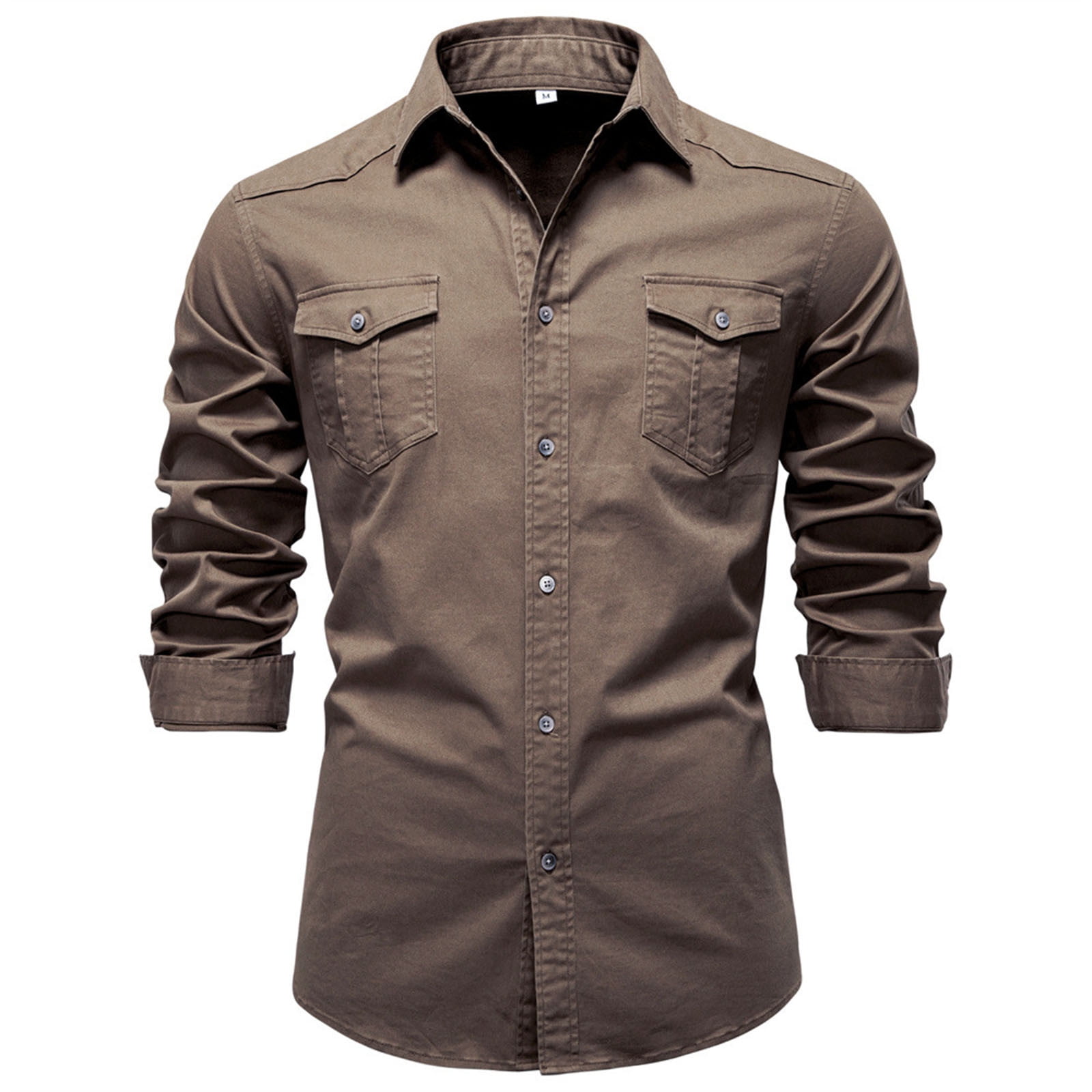 Coffee Casual Button Jackets for Mens Summer Fall Long Sleeve Turtle ...