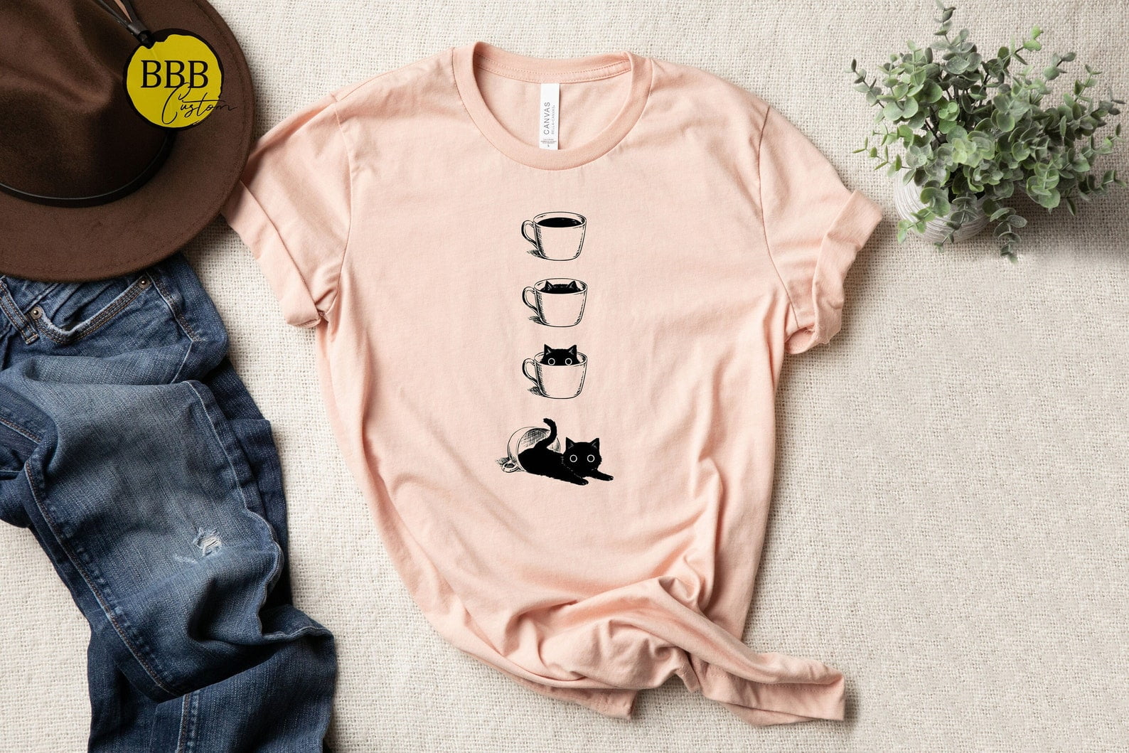 Coffee Cat Shirt, Coffee Lover Gift, Cute Cat Shirt, Coffee Addict ...