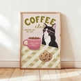 Coffee Cat Wall Art, Coffee Club Print, Unframed Paper Poster 8x10in ...