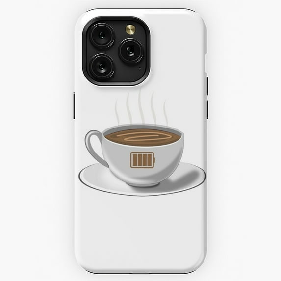 Coffee Charging Battery Barista Lover Graphic iPhone Case 17 16 15 14 ...