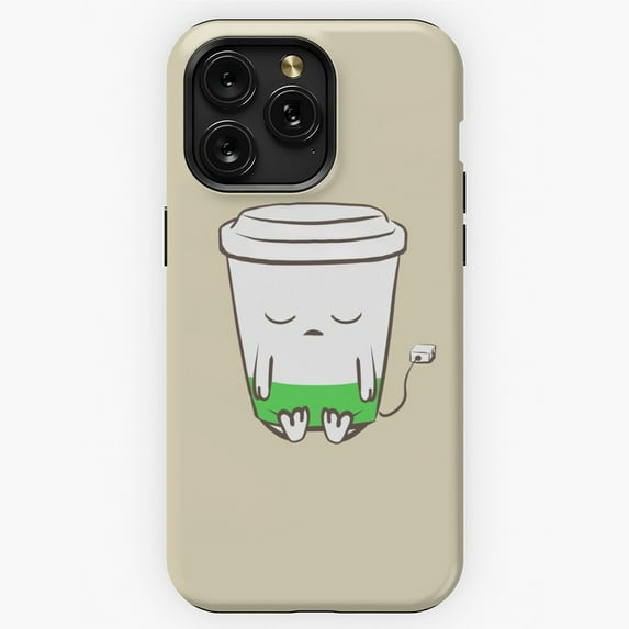Coffee Charging Doodle Funny Morning Design iPhone Case 17 through 11 ...