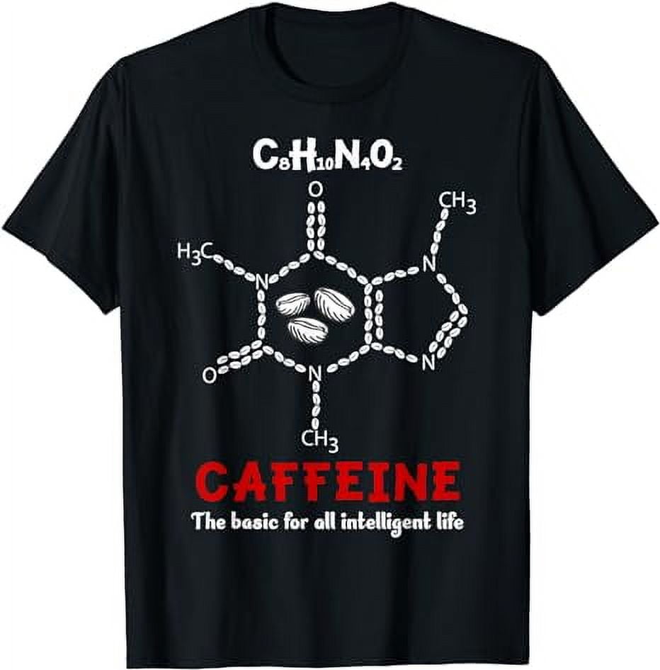Coffee Chemical Structure Caffeine Molecule Chemistry Themed T-Shirt ...