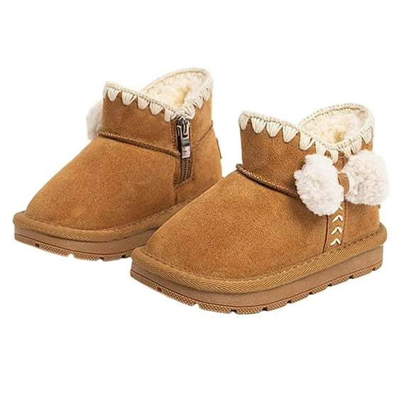 Coffee Childrens Boots With Thick Sole And Artificial Leather Material ...