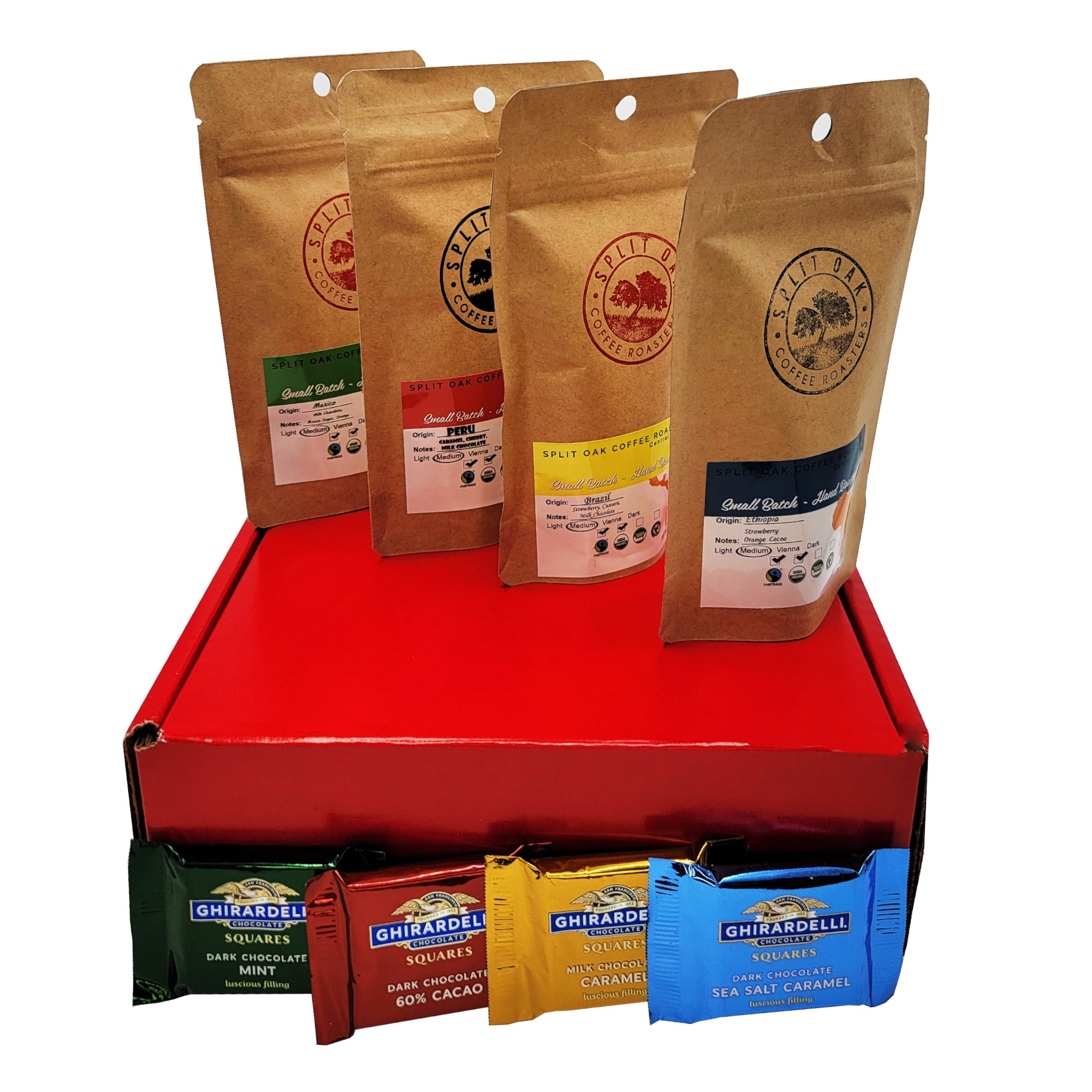 Gourmet Coffee & Chocolate Gift Set - 4 Assorted Bags, Holiday Love ...