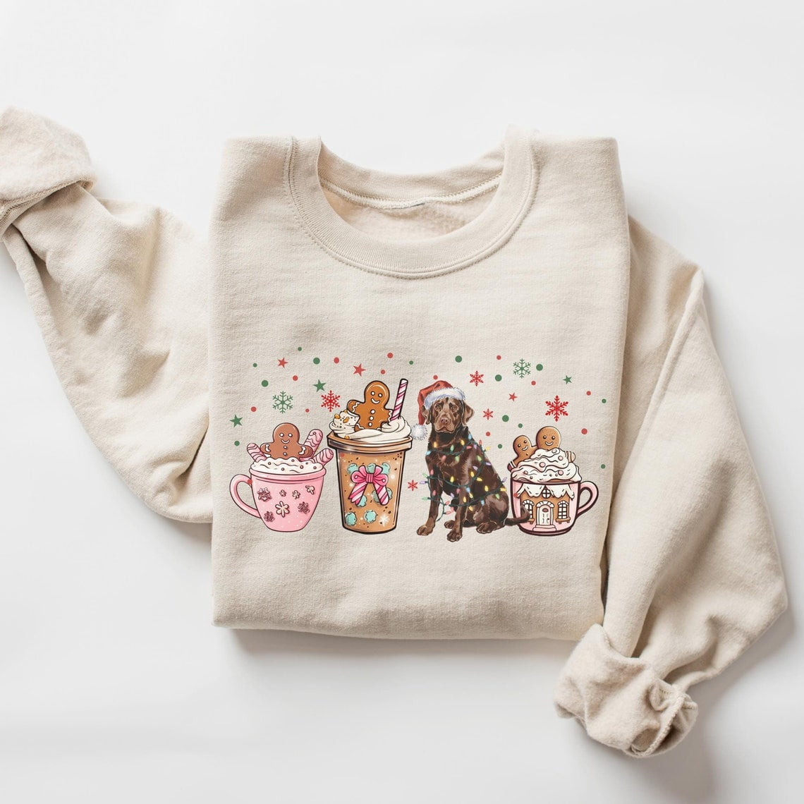 Coffee Chocolate Lab Sweatshirt, Gingerbread Chocolate Labrador ...