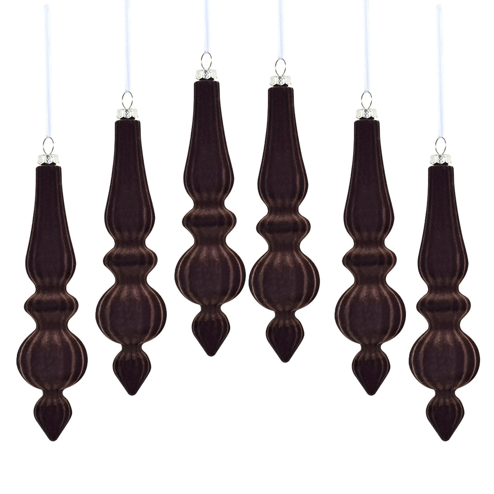 Coffee Christmas Tree Hanging Ornament Cone Shaped Velvet Ball Decor ...