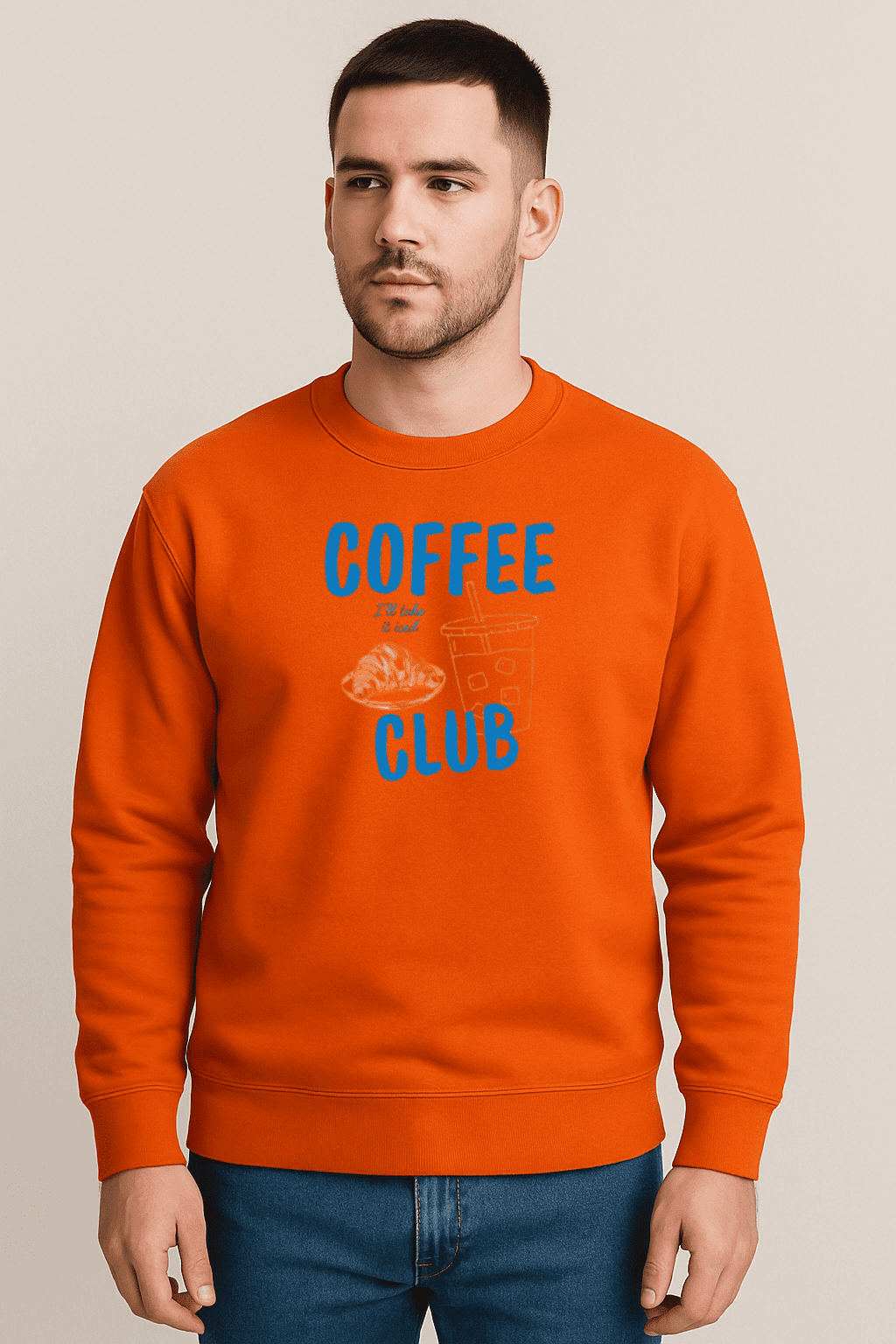 Coffee Club Bold Quote Inspired Graphic Print Casual Daily Style Sweatshirt, up to size 5XL ...