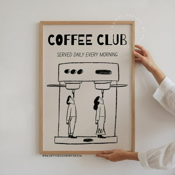 Coffee Club Coffee Bar Wall Art, Unframed Canvas Size 24x36 - Walmart.com