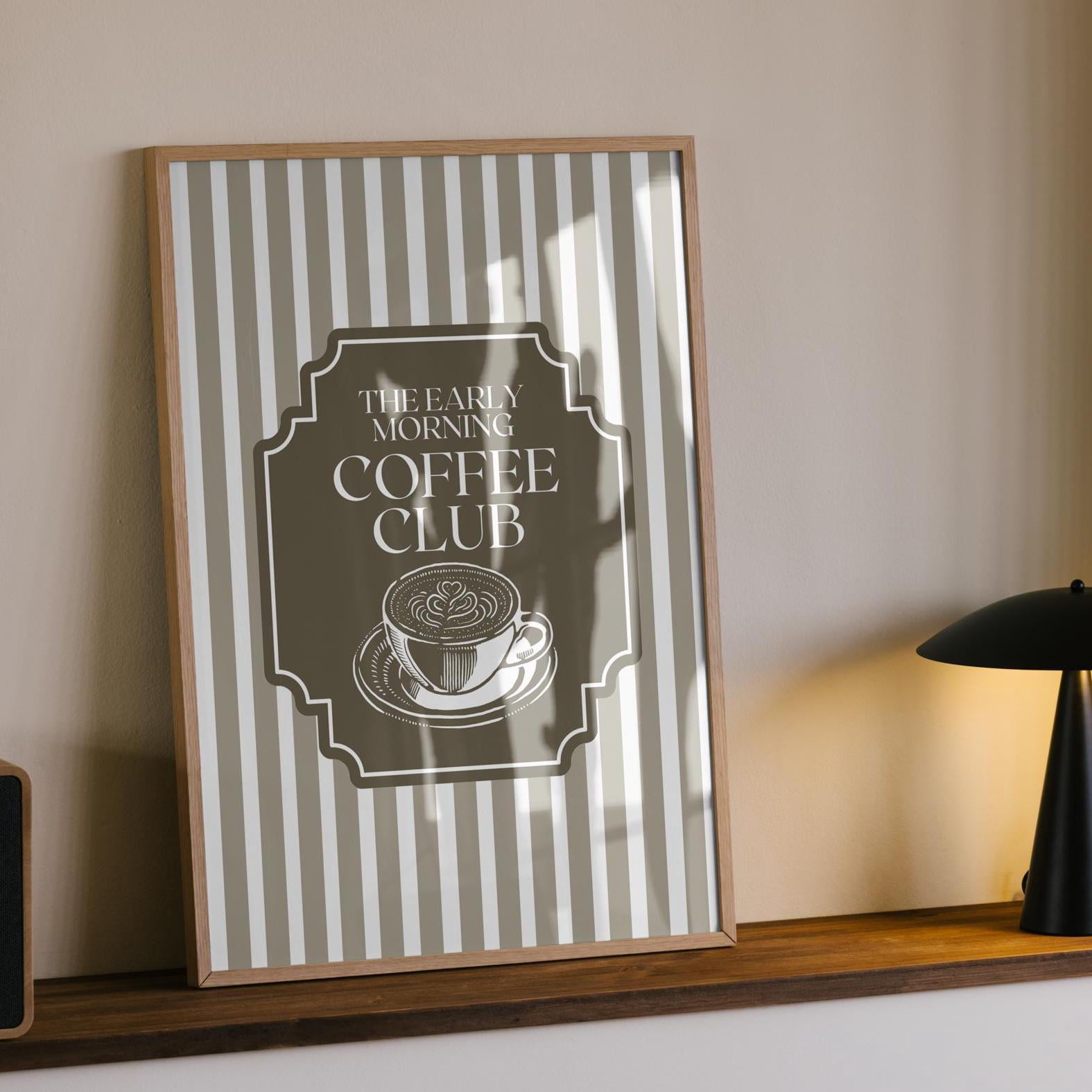 Coffee Club Kitchen Decor Stripes Art Coffee Station Prints - Walmart.com