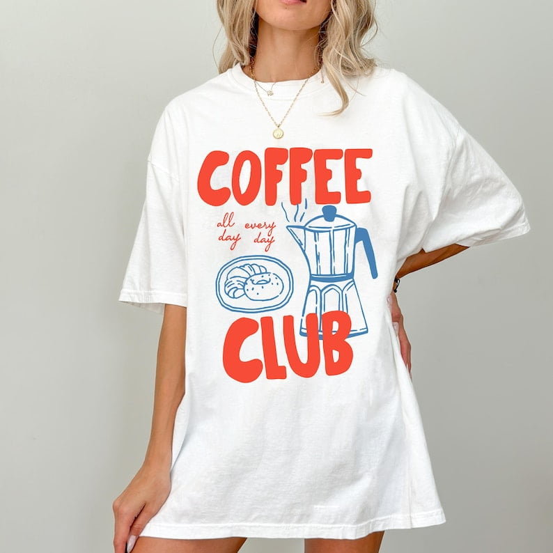 Coffee Club Lover T-Shirt | Trendy Coffee Lover Design | Iced Coffee ...