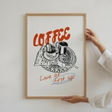 Coffee Club Poster Trendy Kitchen Art Poster Decor For Living Room ...