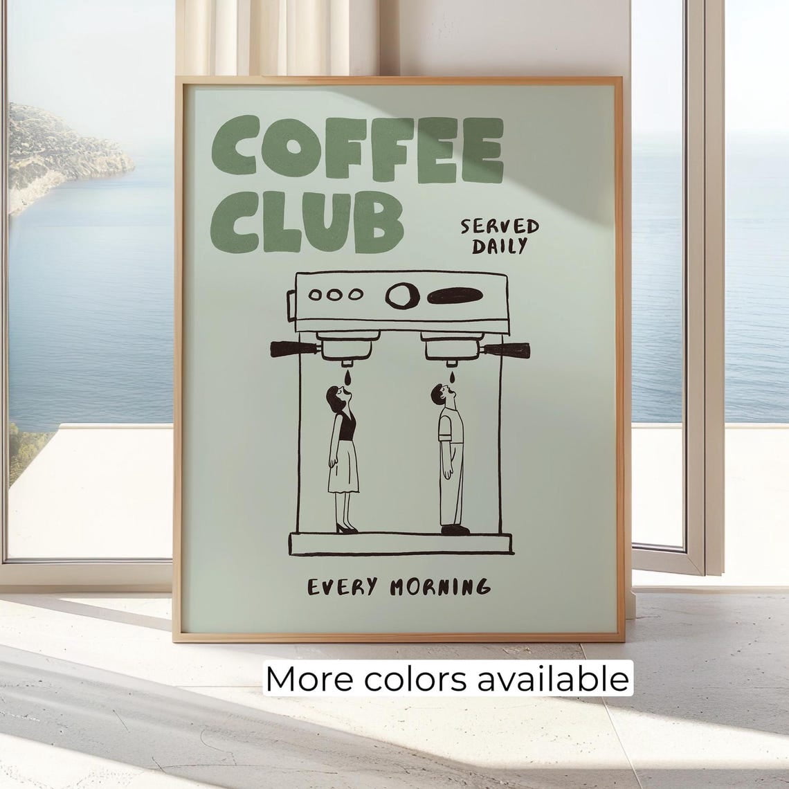 Coffee Club Retro Kitchen Print, Unframed Paper Poster 16x20in ...