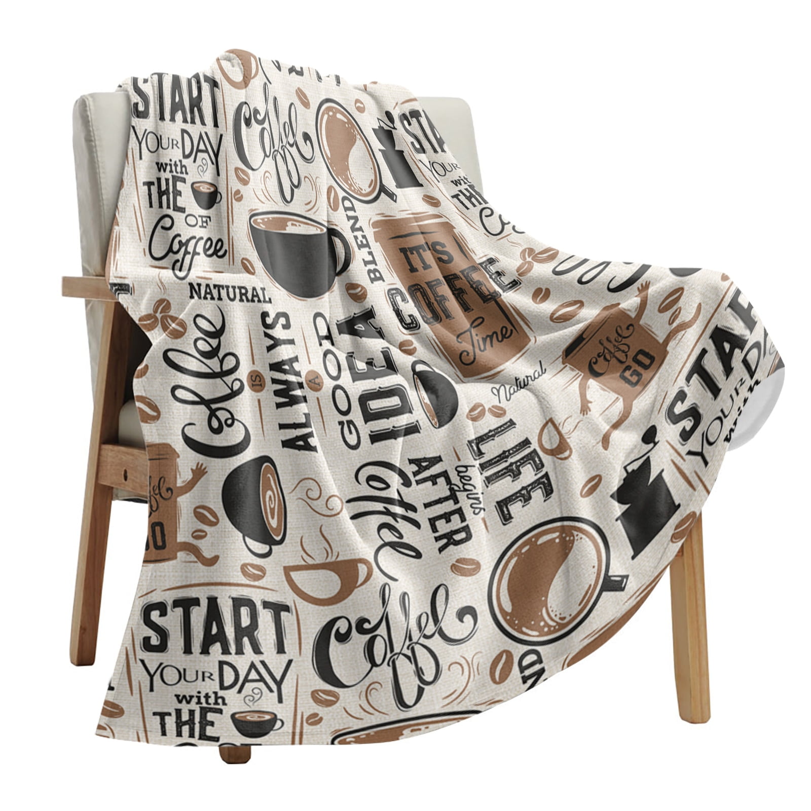 Coffee Coffee Beans Coffee Cup Blankets Portable Soft Throw Blanket for ...
