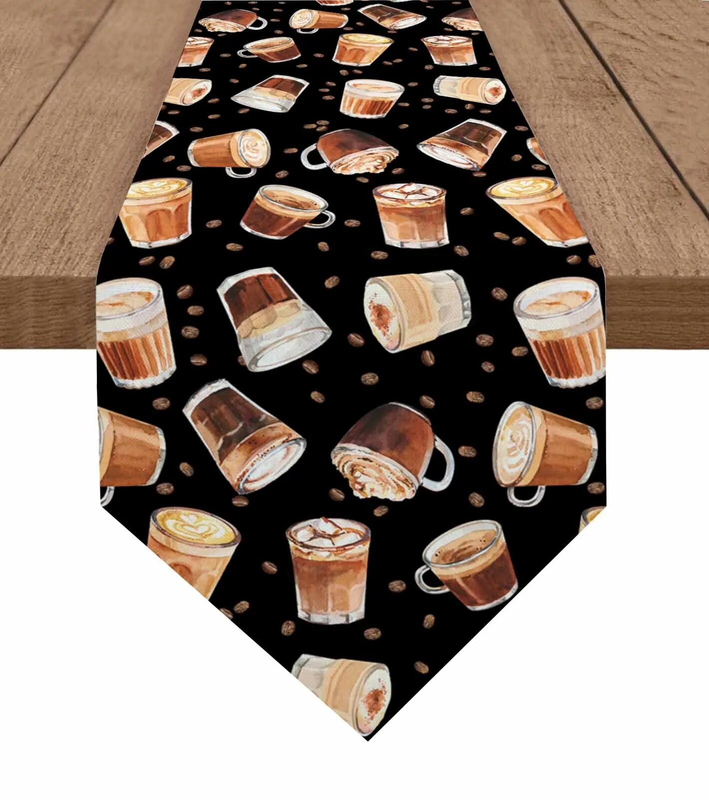 Coffee Coffee Beans Texture Table Runner Wedding Party Decor Tablecloth ...