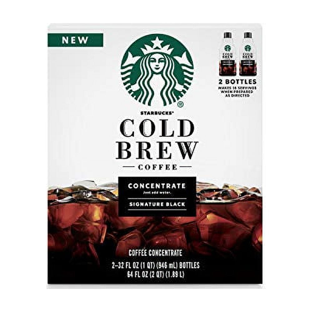 Starbucks Coffee Cold Brew Concentrate, Signature Black, 2 Bottles of ...