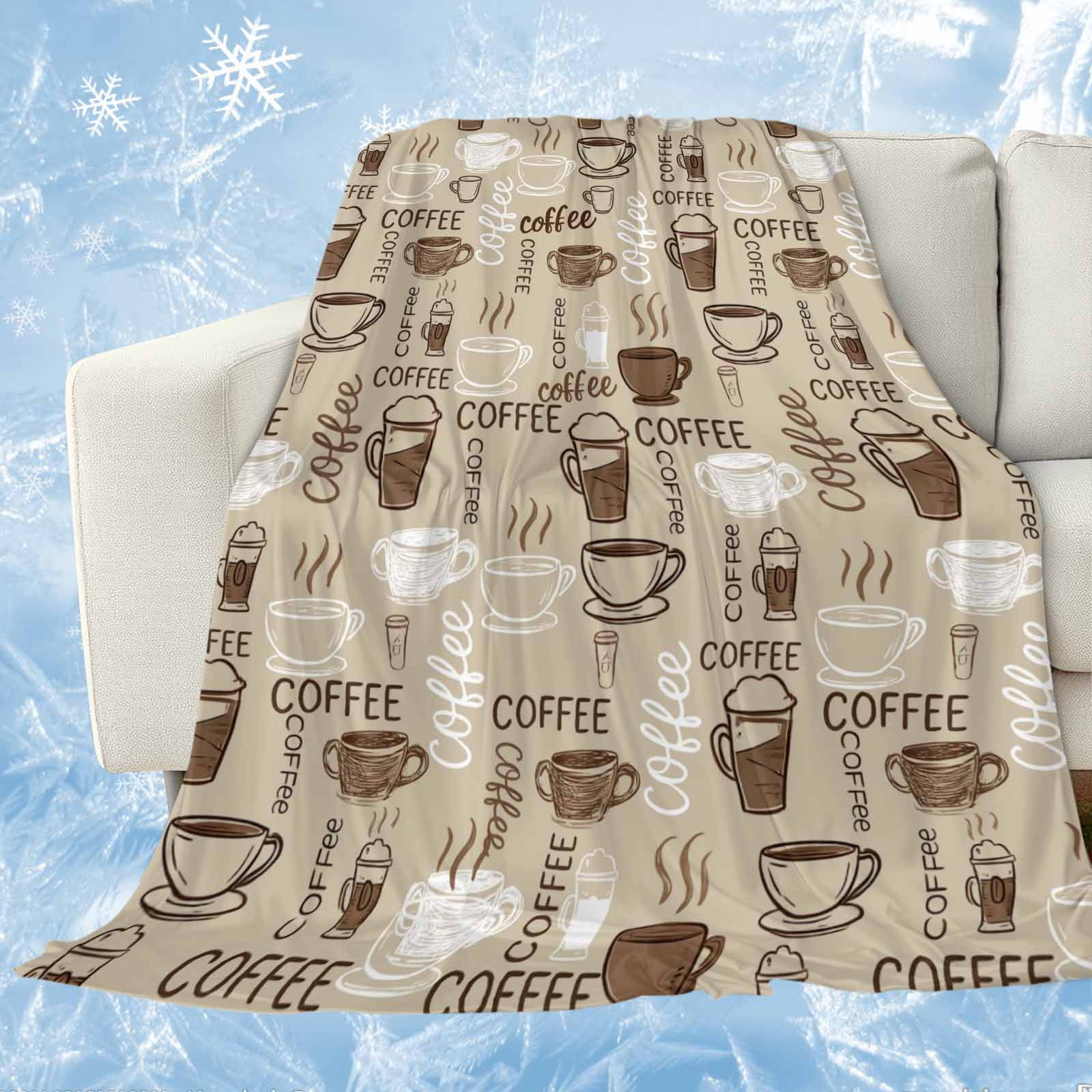 Coffee Cooling Blanket,Lightweight Breathable Summer Throw Blanket with ...