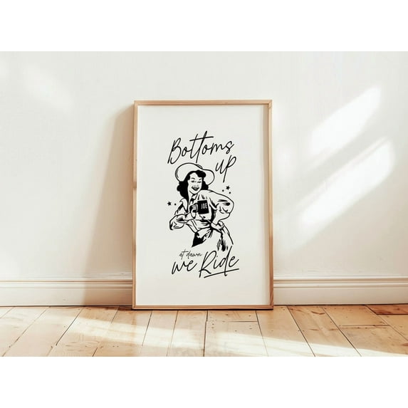 Coffee Cowgirl Kitchen Wall Art, Unframed Canvas Size 24x36 - Walmart.com