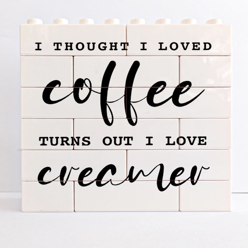 Coffee Creamer Sign Rustic Building Bricks Blocks Puzzles Farmhouse ...