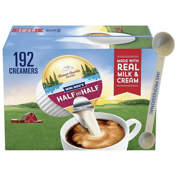 JMSPACK Coffee Creamer Singles, Mini Moo's Half & Half, 192 Count, 1g ...