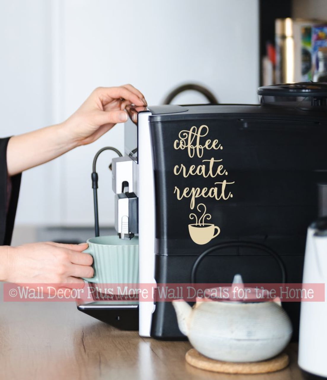 Coffee Create Repeat Kitchen Counter Cover Appliance Coffee Machine ...