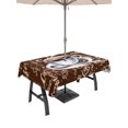 Coffee Cup Beans Rectangle Outdoor Tablecloth with Umbrella Hole Cafe ...