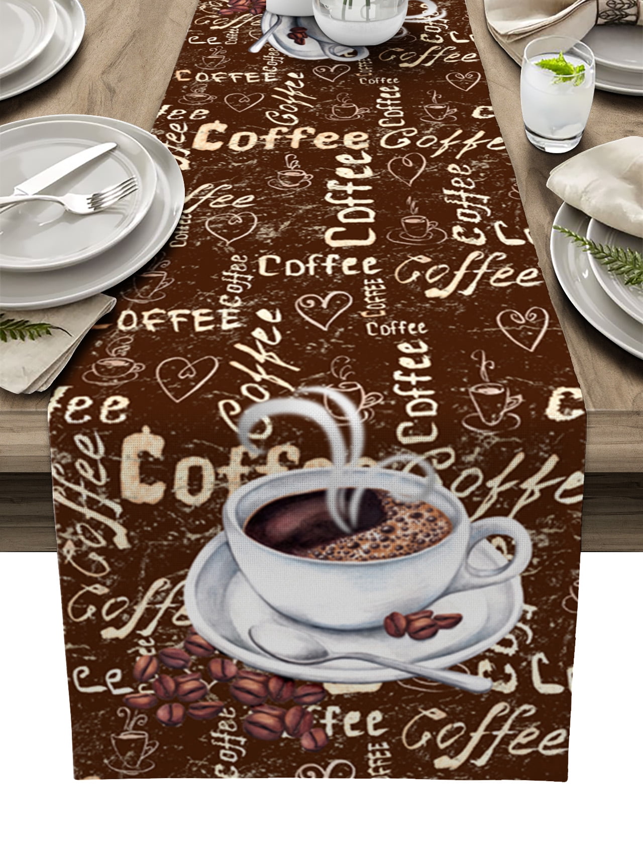 Coffee Cup Cake Dessert Table Runner Wedding Party r Modern Coffee ...