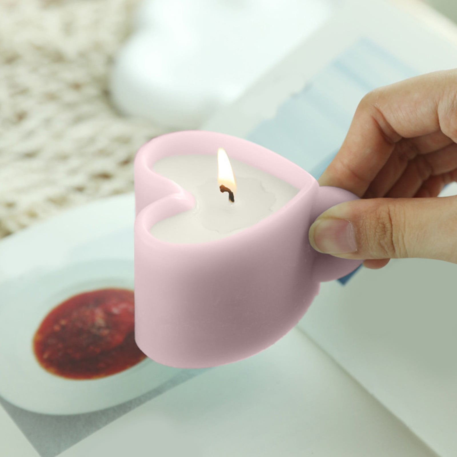 Coffee Cup Candle Under 5 ! Kadlawus Heart Shaped Aromatherapy Scented Candle, Birthday Gift for ...