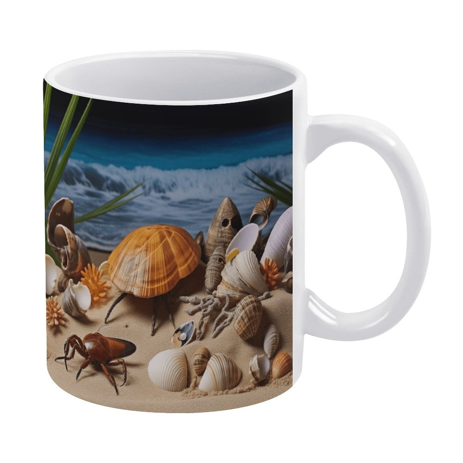 Coffee Cup Ceramic - Couple Coffee Cup Gift, Tea Cup, 11 Oz Seashell On ...