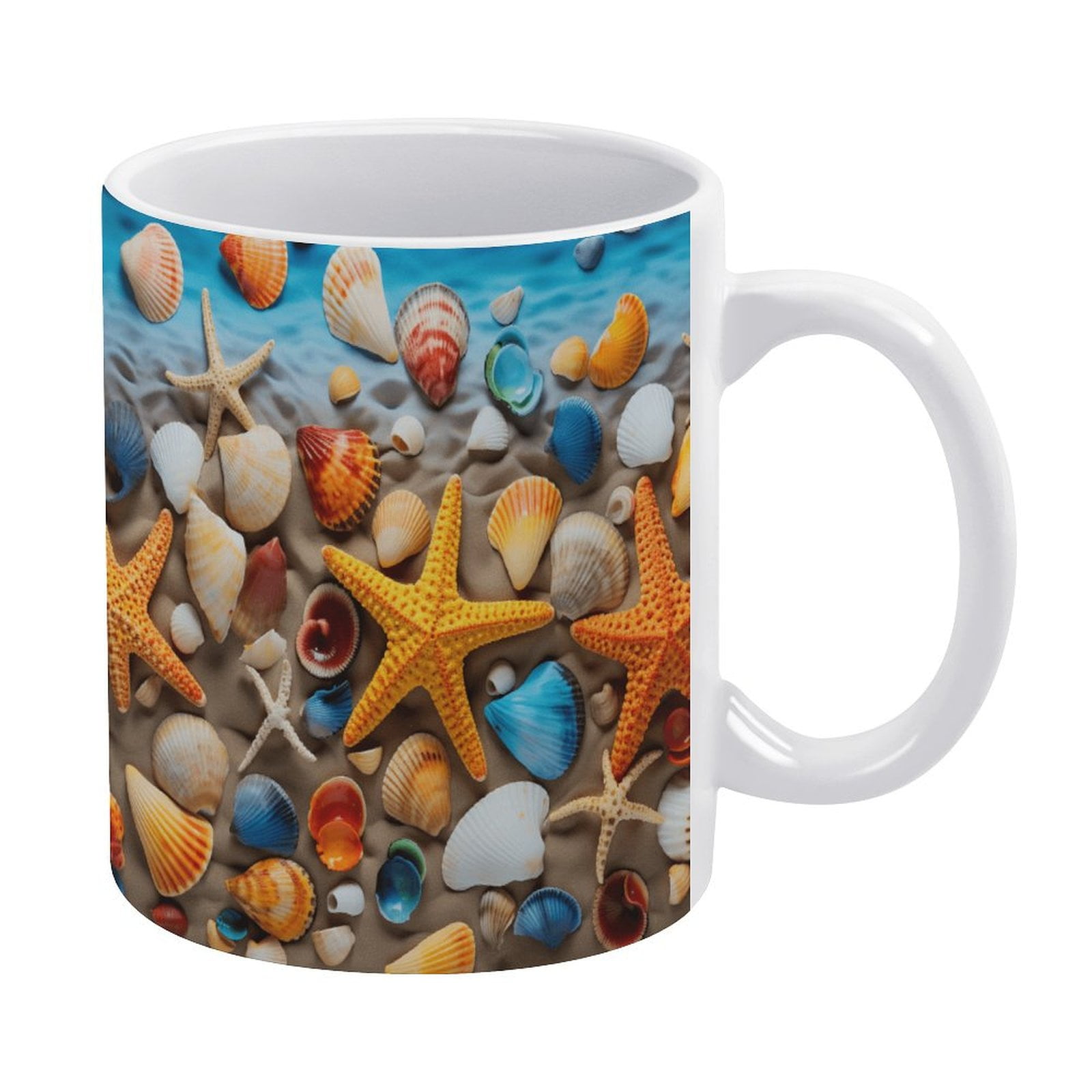 Coffee Cup Ceramic - Couple Coffee Cup Gift, Tea Cup, 11 Oz Seashell On ...