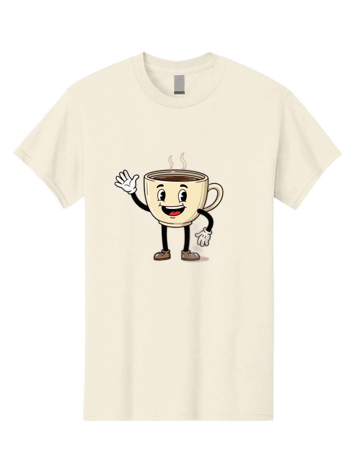 Coffee-Cup-Character-1 Mens Graphic Tee, 100% Cotton, Casual Summer ...