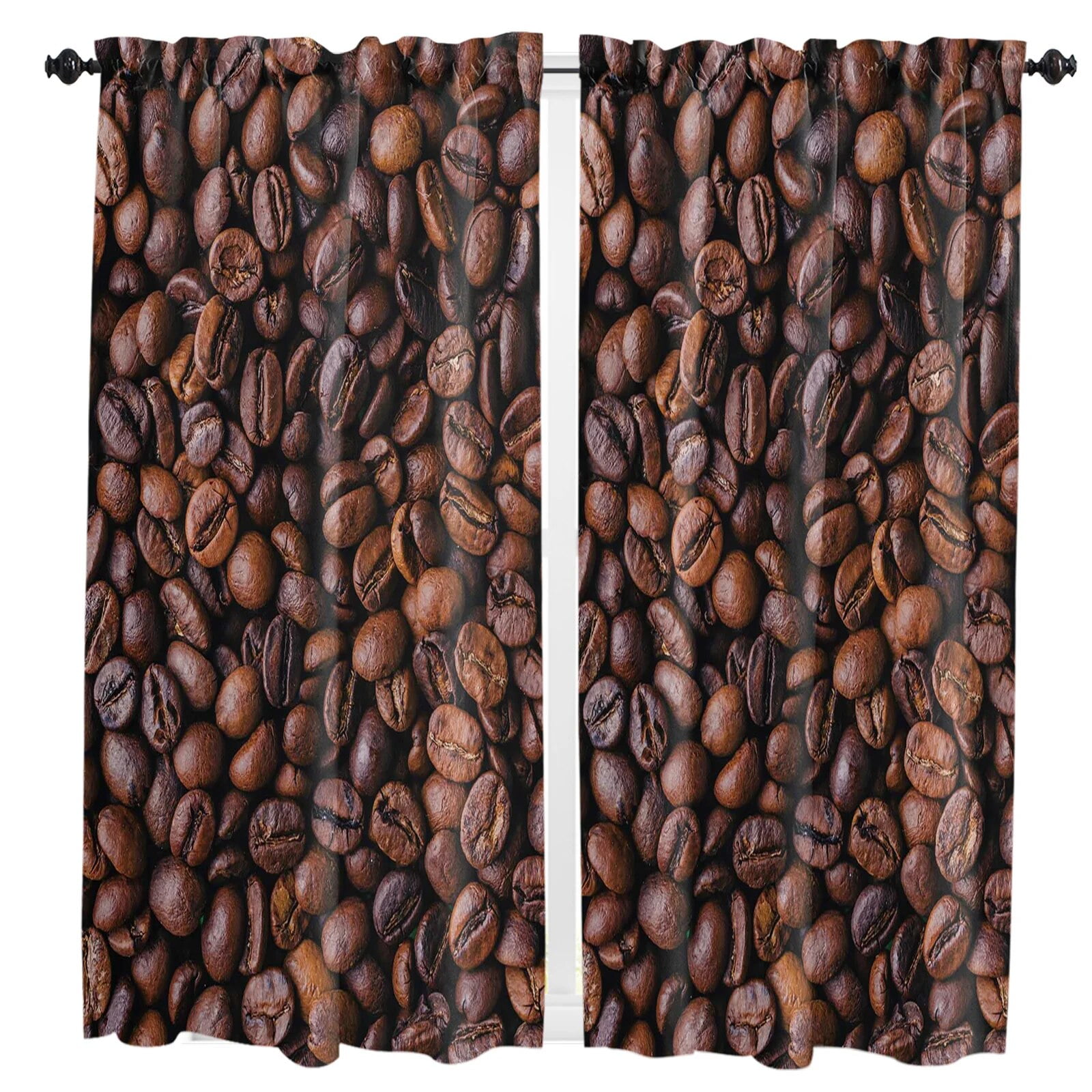 Coffee Cup Coffee Beans Curtains Home Decor Living Room Kitchen Balcony ...