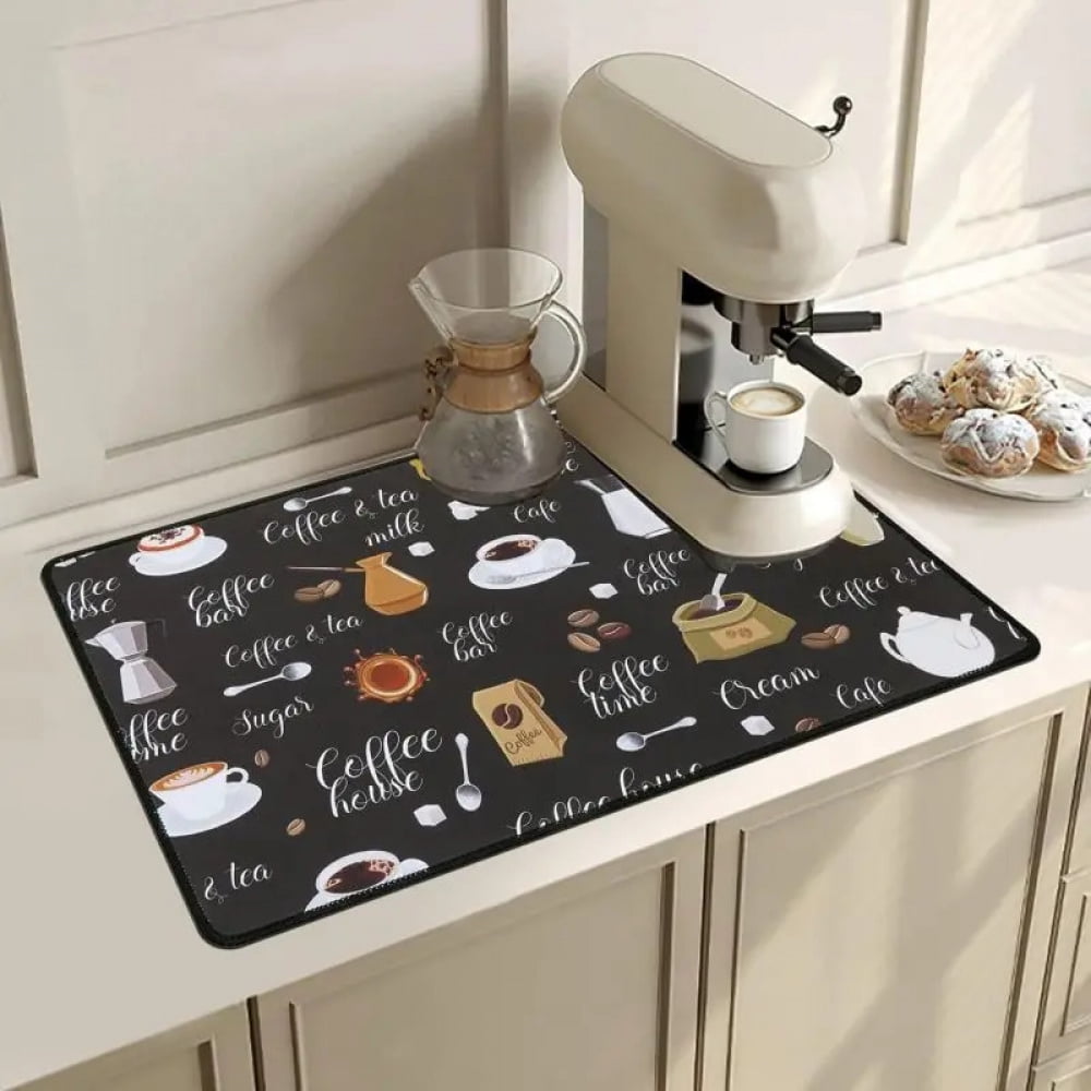 Coffee Cup Drying Mat Non-slip Absorbent Mat Diatoms Tableware Kitchen ...