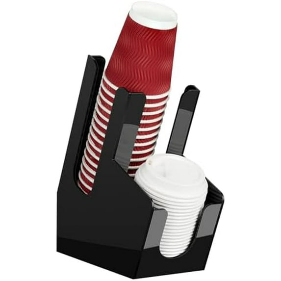 Coffee Cup Holder for Countertop, Cup and Lid Dispenser with 2 ...