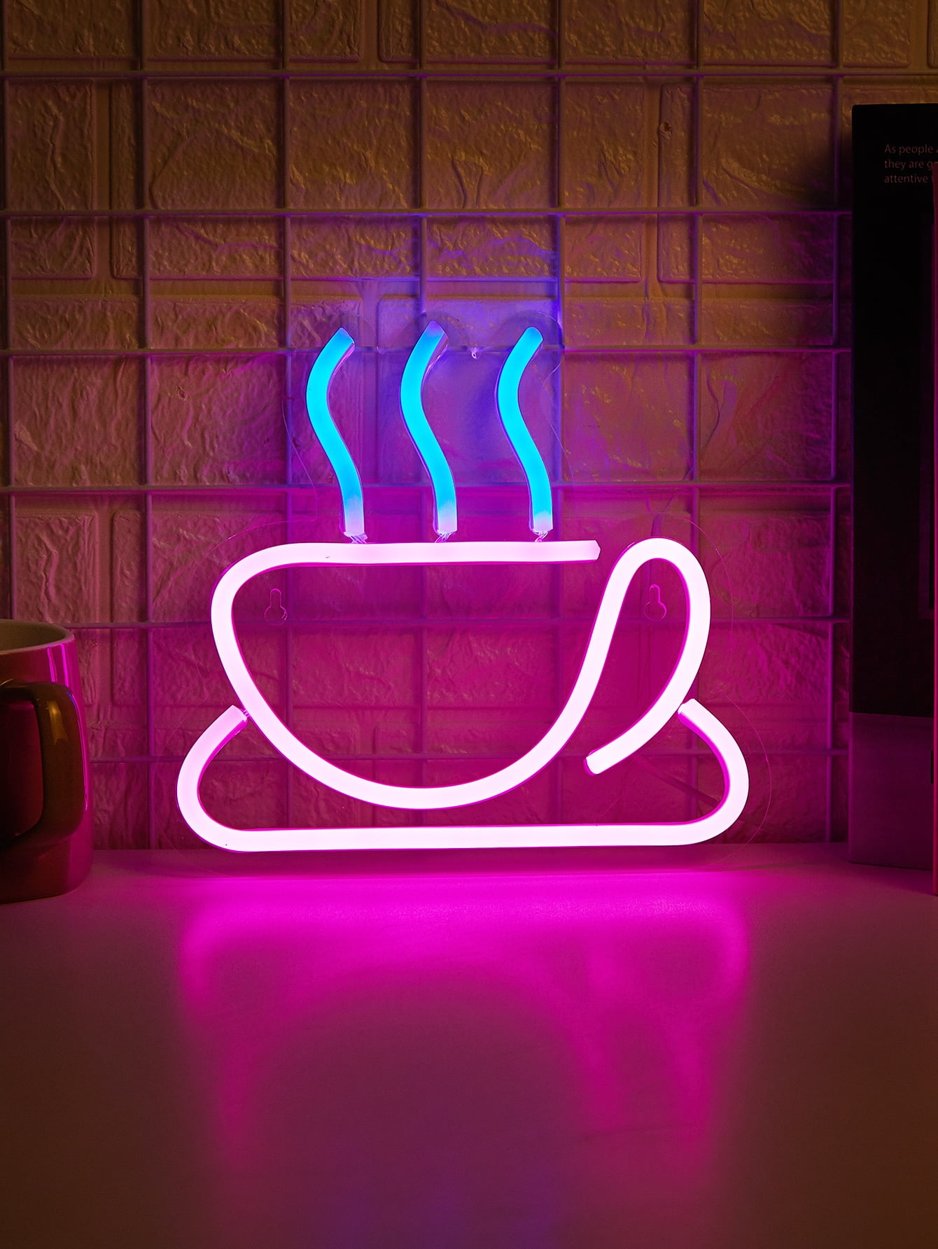 Coffee Cup LED Neon Sign - USB Powered Wall Decor for Bedroom, Home ...