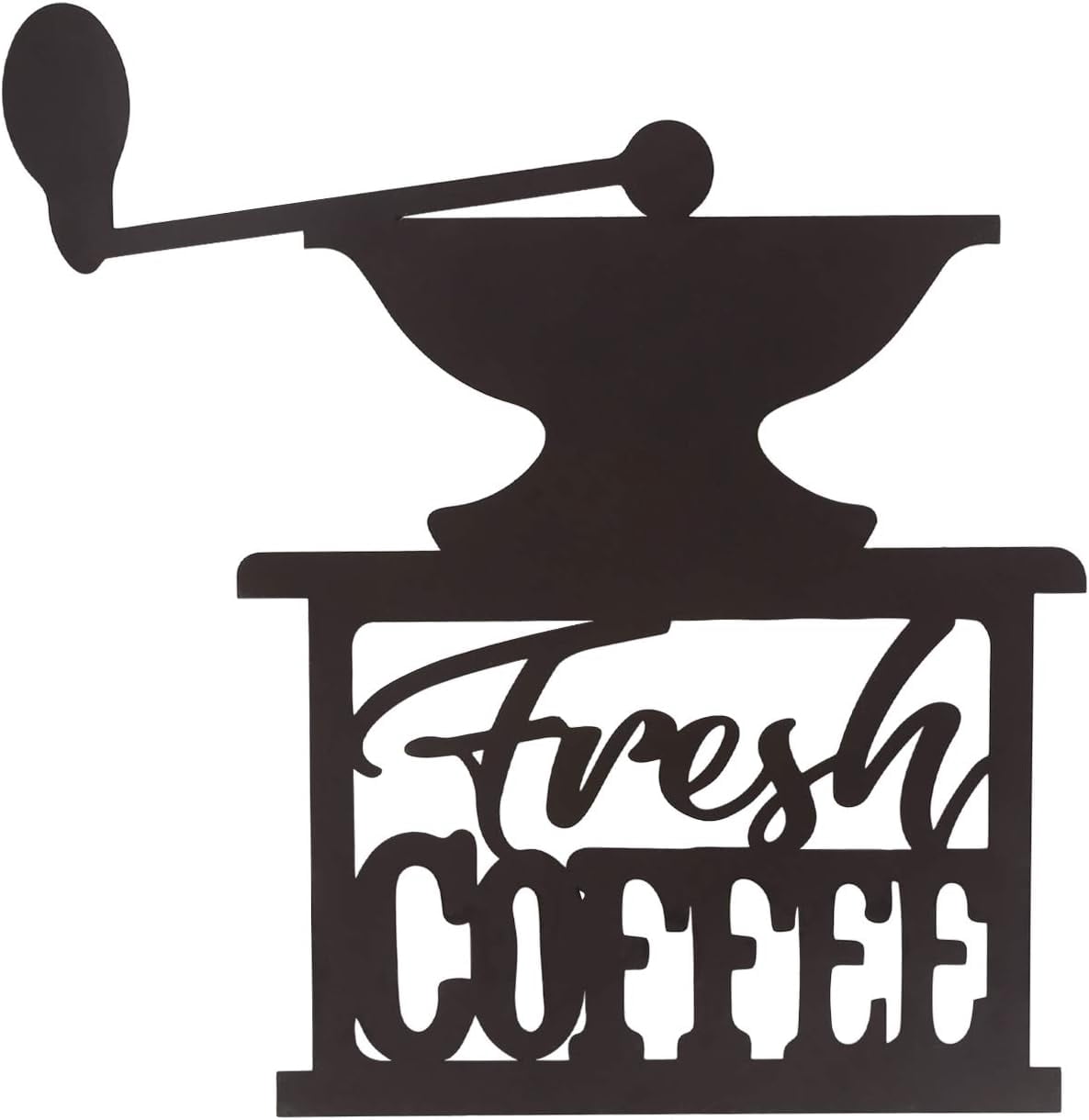Coffee Cup Metal Hanging Wall Arts, 15"X17" Black Coffee Cup Wall ...
