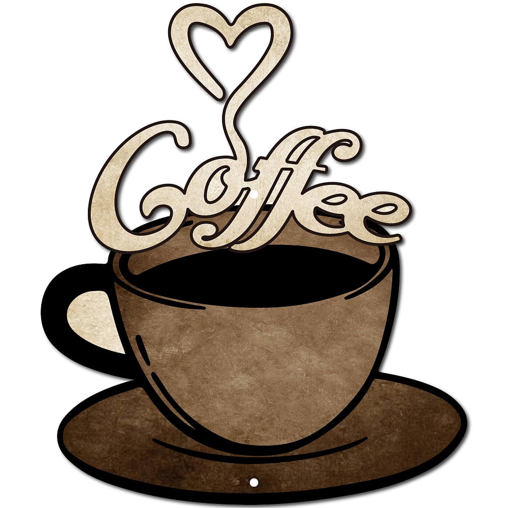 Coffee Cup Metal Wall Decor Bar Metal Wall Art Iron Vivid Colorful ...
