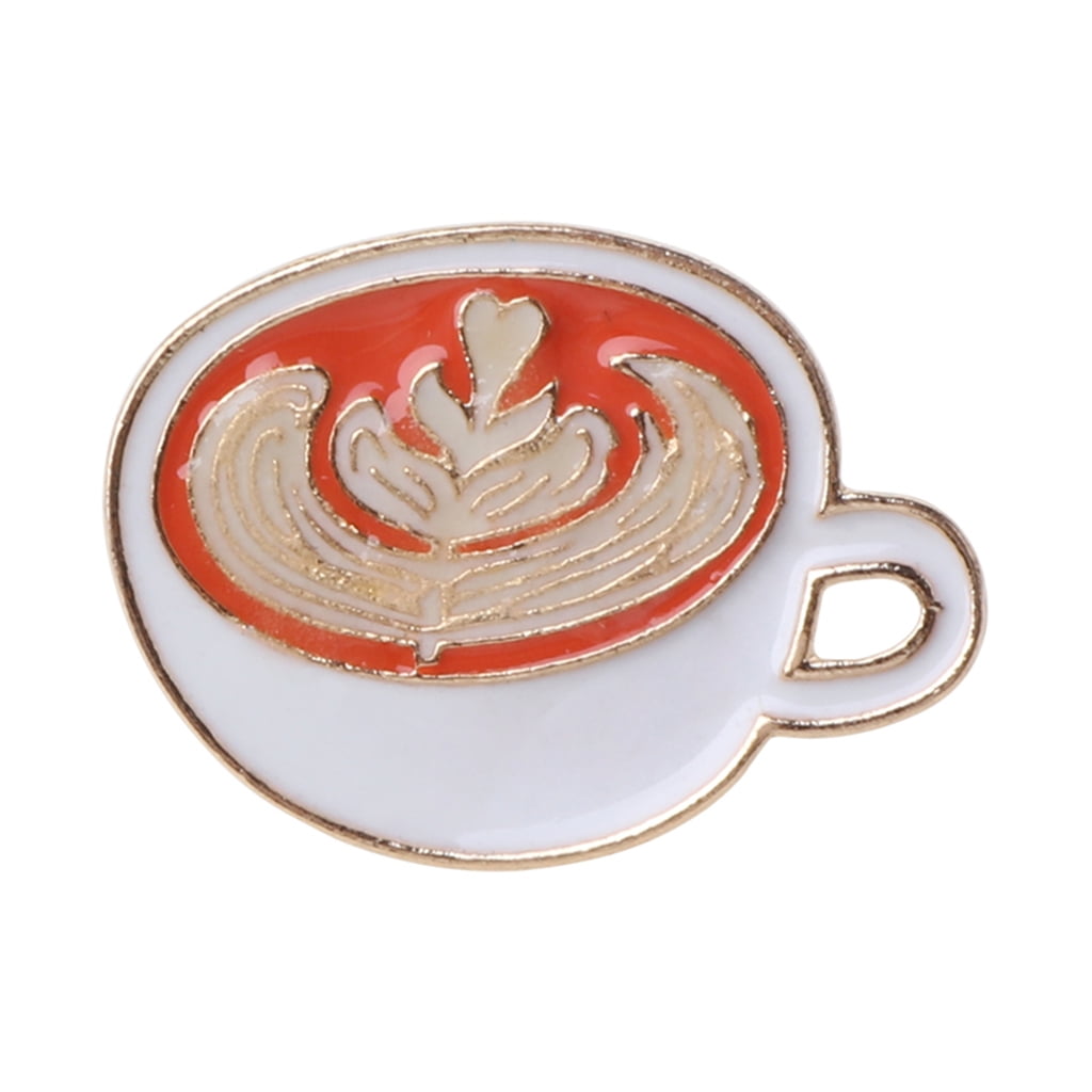Coffee Cup Pins Latte Badges Scarf Pins Cartoon Coffee Mug Brooch ...