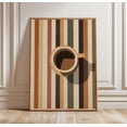 Coffee Cup Poster Mid Century Modern Retro Kitchen Abstract Striped ...