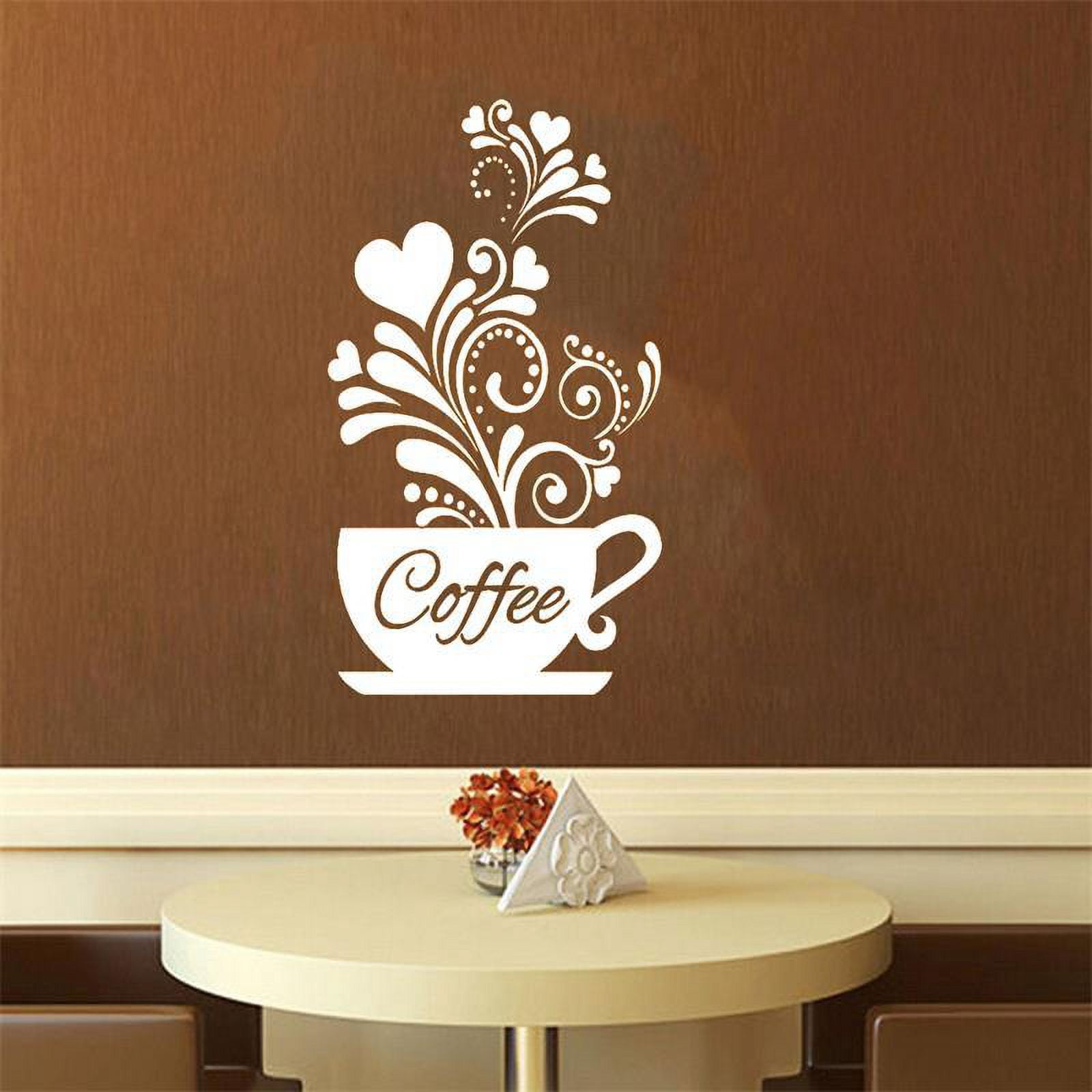 Coffee Cup Removable Wall Vinyl Sticker Decals Decor Art Bedroom Design ...