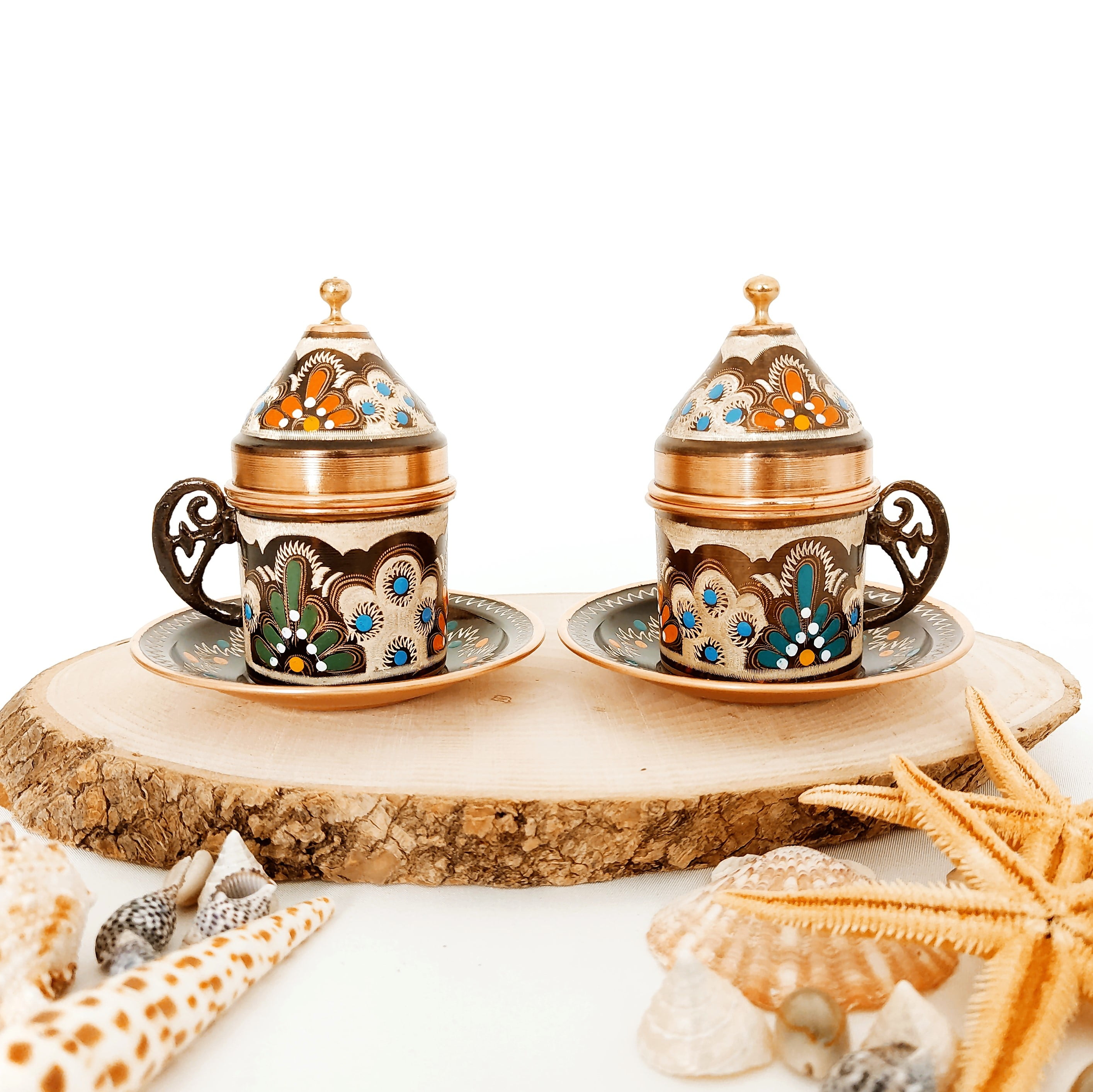 Coffee Cup Set, Handmade Turkish Copper Coffee Cup Set, Espresso Cup ...