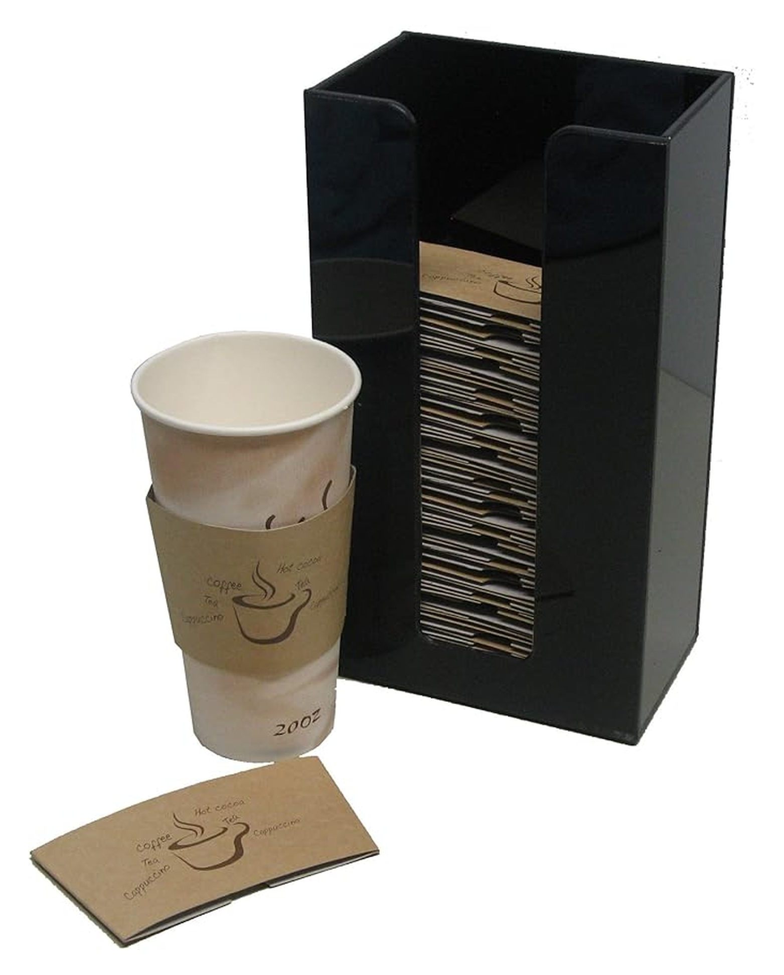 Coffee Cup Sleeve Dispenser - Tall Hot Cup Holder Organizer for Coffee ...